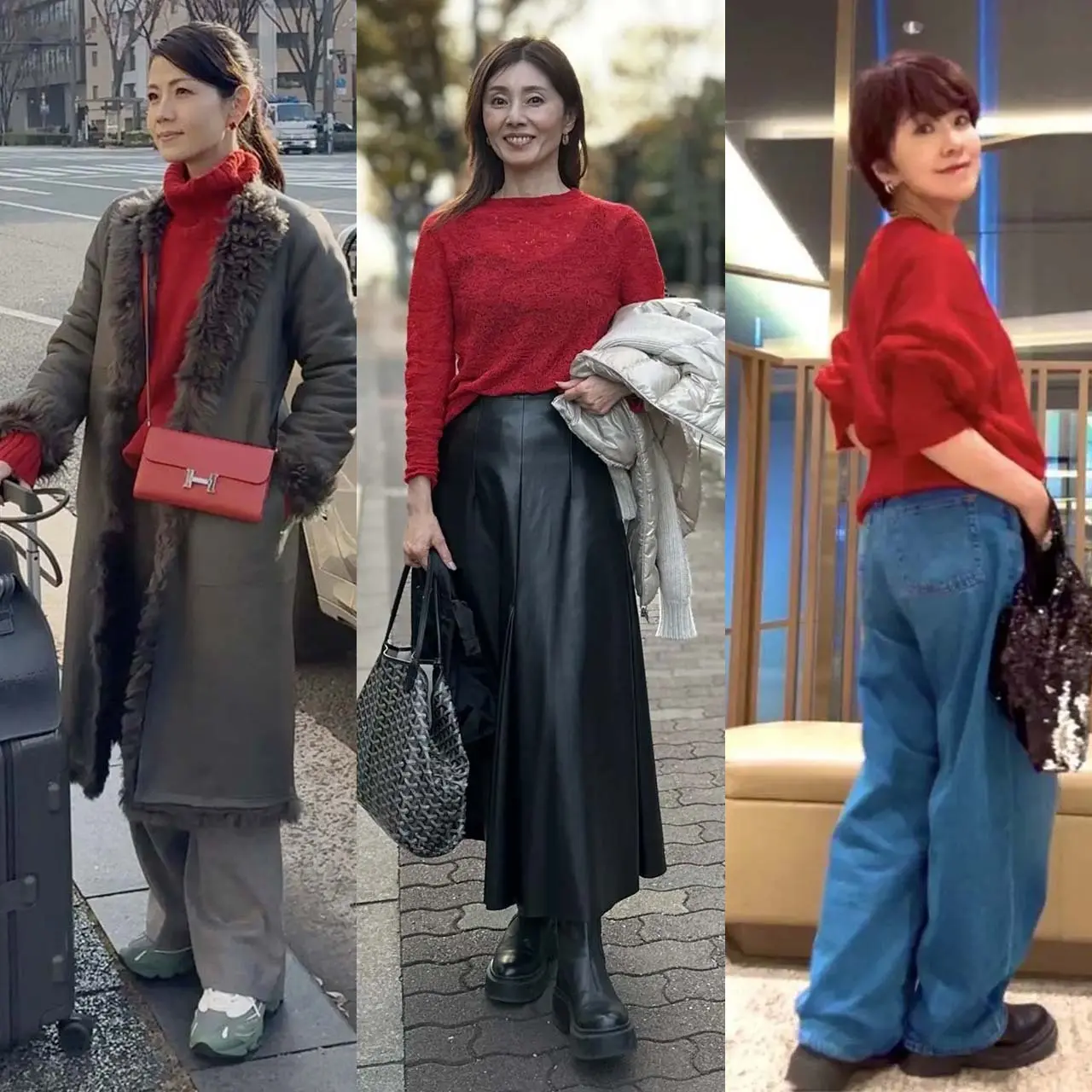 【40代・50代の赤トップスコーデ5選】コートを脱いだらぱっと華やぐ！気分が上がる明るめトップス | Web eclat | 50代女性のためのファッション、ビューティ、ライフスタイル最新情報