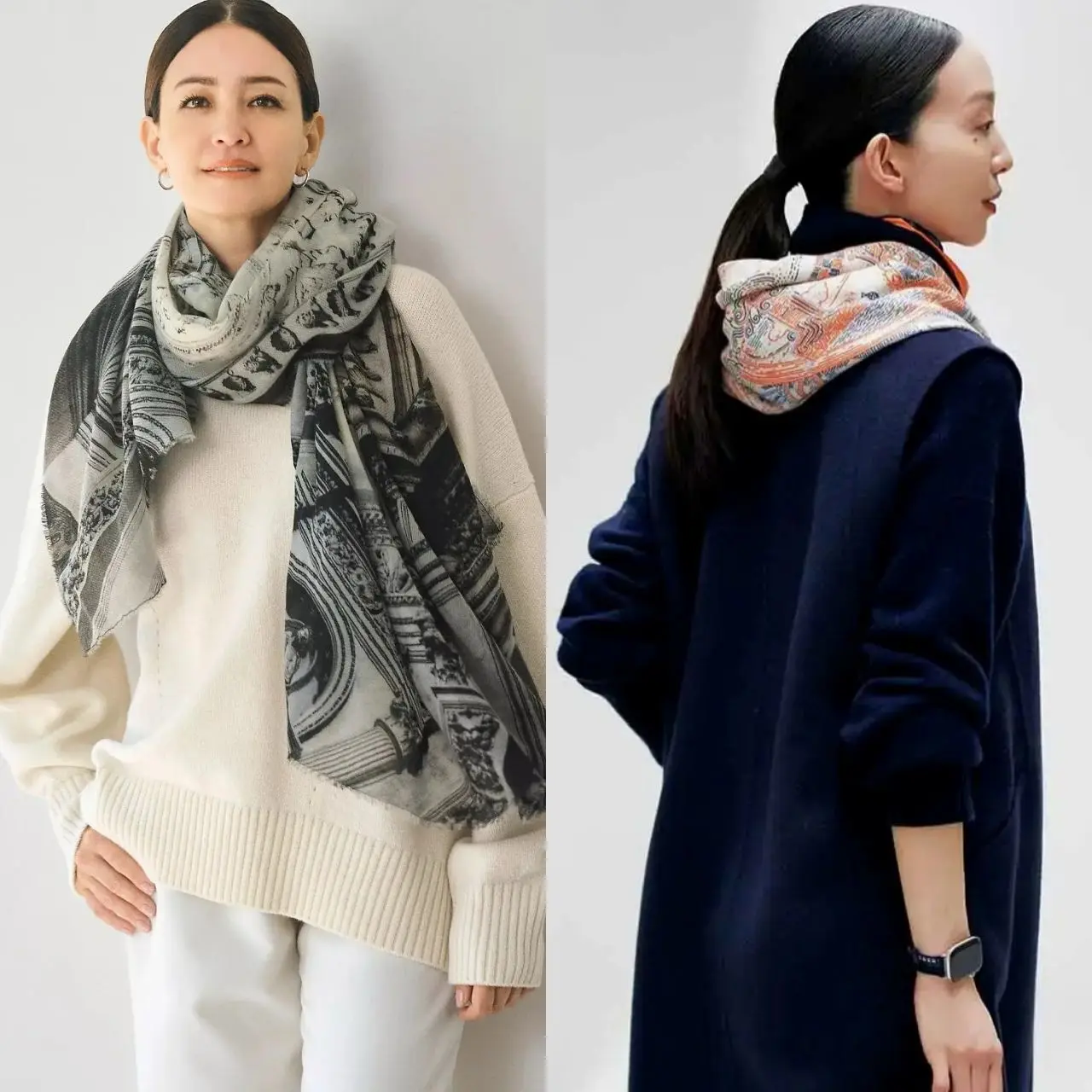 冬コーデがおしゃれに見える。40代・50代に似合う「ストールの取り入れ方」 | Web eclat | 50代女性のためのファッション、ビューティ、ライフスタイル最新情報