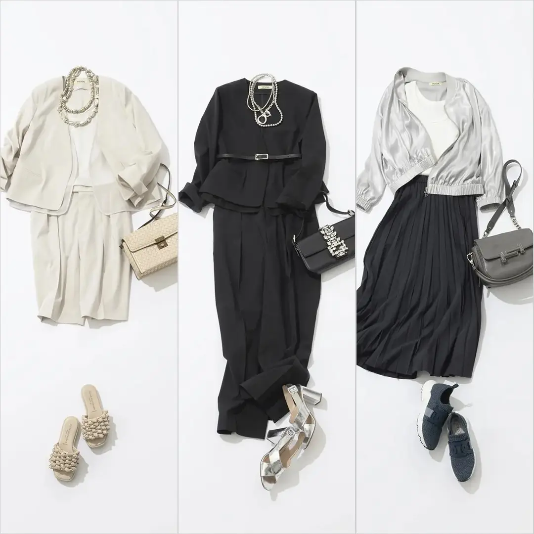 初夏に着たいセットアップ！ MOGA×スタイリスト戸野塚かおるさんコラボ第二弾 | Web eclat | 50代女性のためのファッション、ビューティ、ライフスタイル最新情報