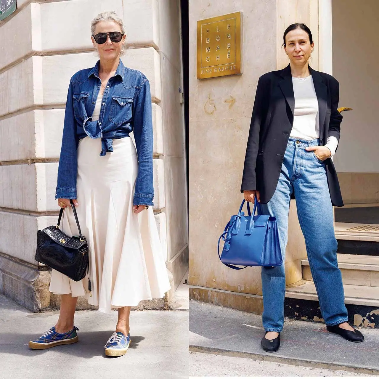 デニムスタイルは、エレガントに着こなして【パリのおしゃれSNAP】 | Web eclat | 50代女性のためのファッション、ビューティ、ライフスタイル最新情報