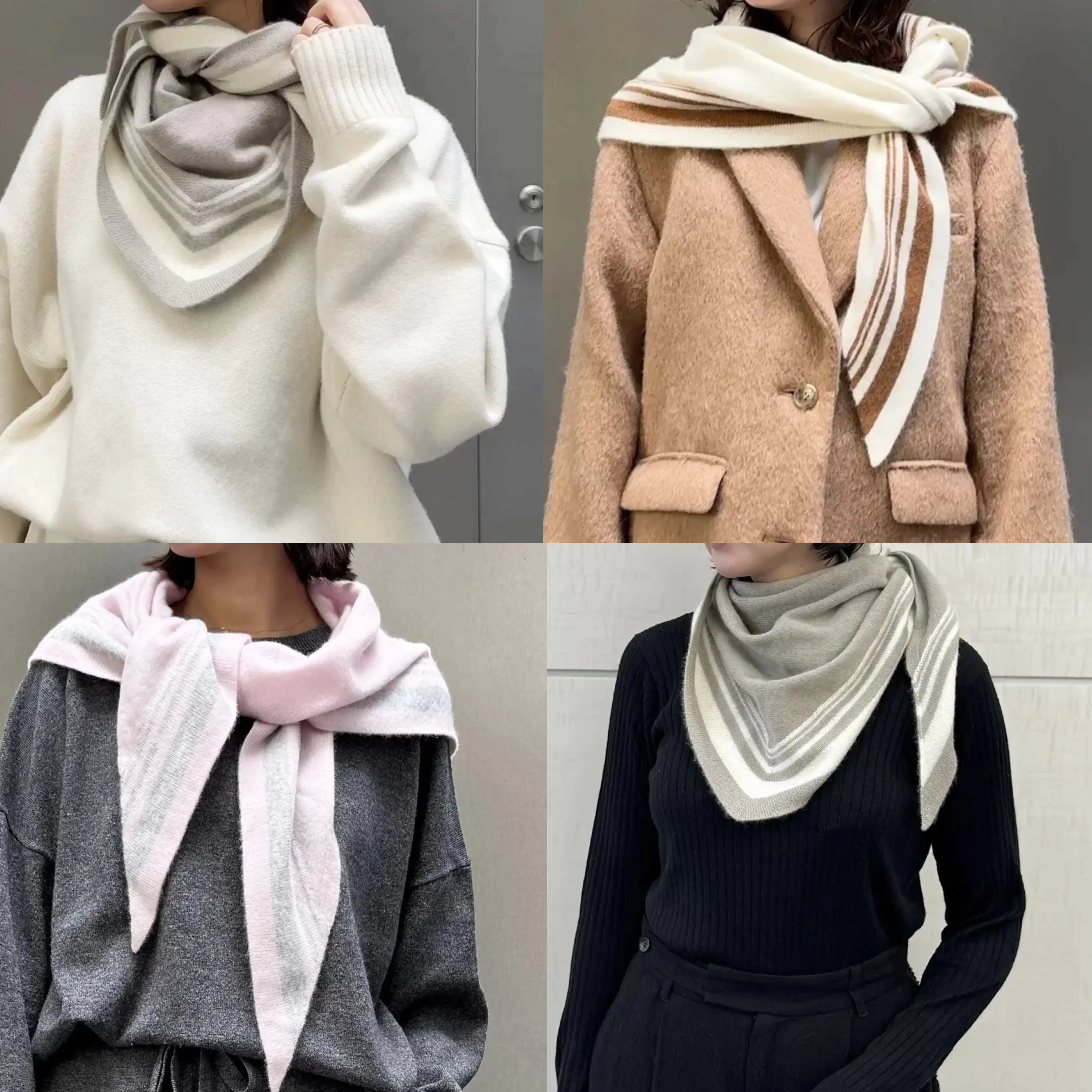 ストールの巻き方6選｜冬コーデを格上げするカシミヤ三角ストール【E by eclat・50代ファッション】 | Web eclat | 50代女性のためのファッション、ビューティ ...